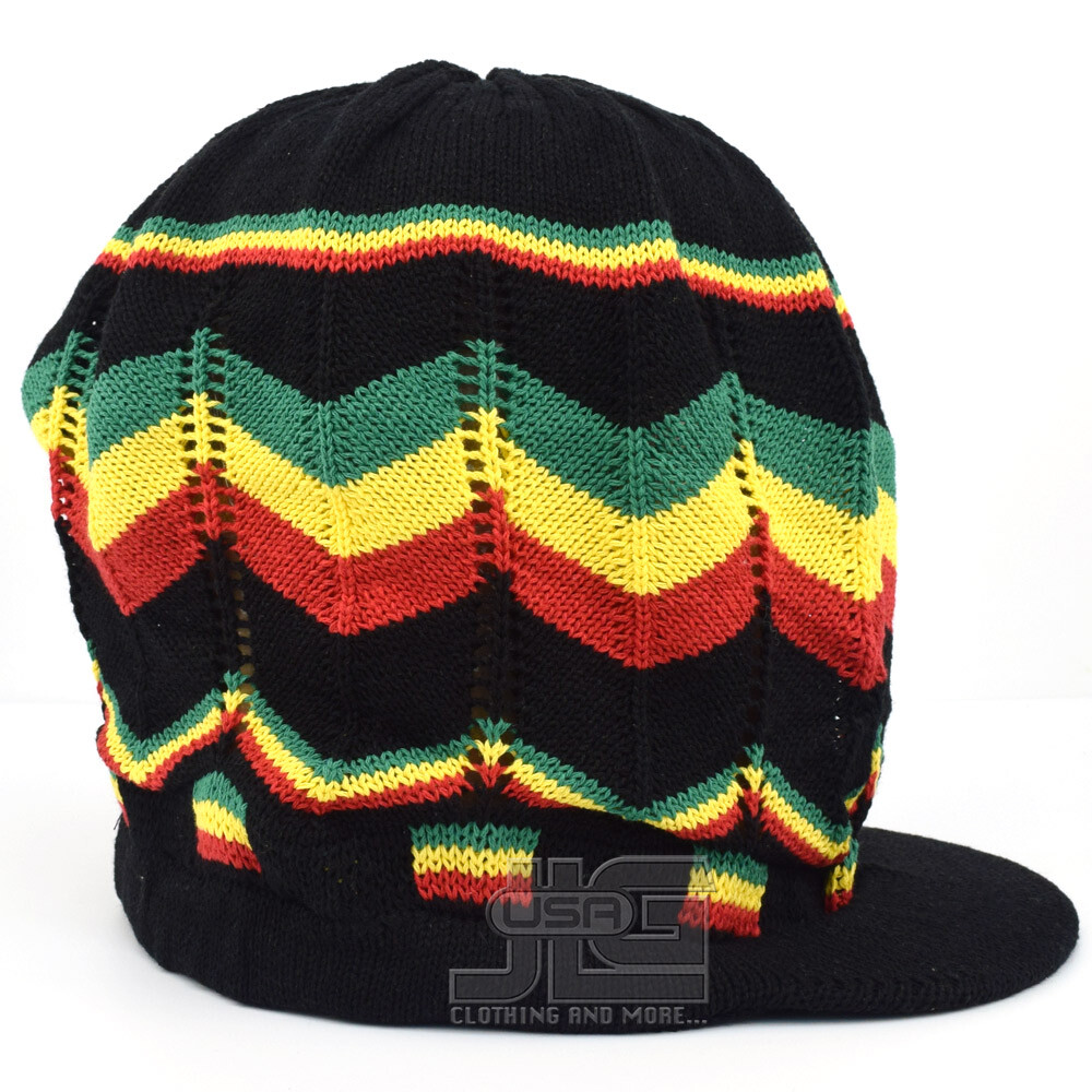 Jamaica Hat Reggae Rasta Peak Slouchy Crown Marley Dread Lock Cotton ...
