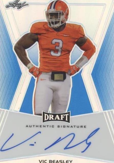 2014 Leaf Metal Draft - Vic Beasley #BA-VB1 Blue Prismatic /50 (AU, RC ...