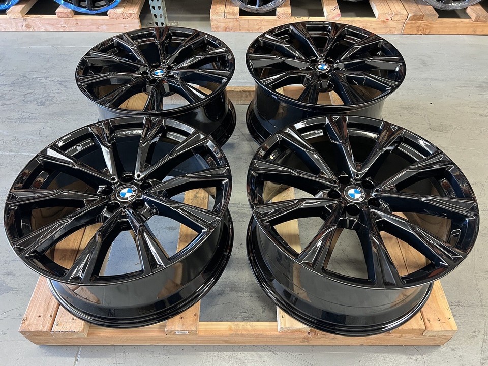 22” BMW RIMS OEM STOCK FACTORY ORIGINAL RIMS WHEELS BLACK X7 G07 758 ...