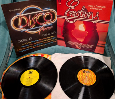 Vinyl LP Record Lot of 2 Ronco Disco Fever and K-Tel Emotions 1978 hear ...