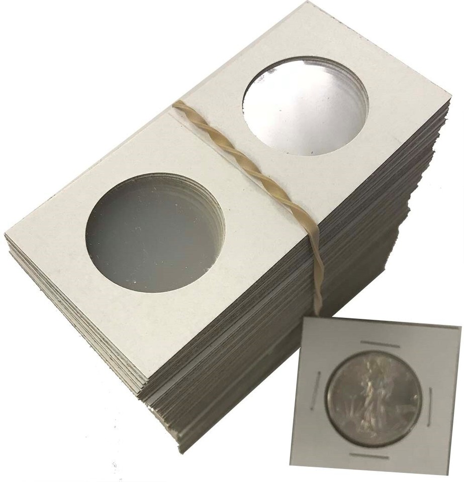 Half Dollar 2x2 Coin Cardboard Mylar Flips Holder Bundle of 100 Cowen's ...