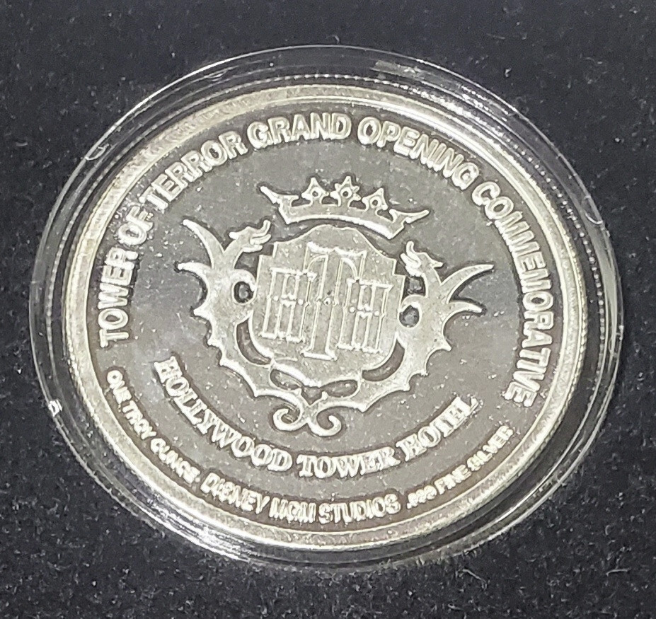 Disney Twilight Zone Tower Of Terror 1994 Opening 1oz .999 Silver Coin ...