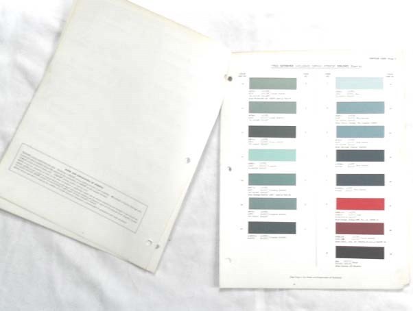 1963 CHRYSLER DODGE PLYMOUTH COLOR PAINT CHIP CHART ALL MODELS ORIGINAL ...
