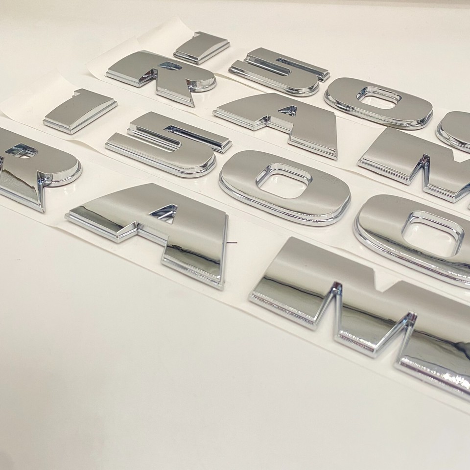 2PCS Set Front Door Emblems Letters Badges Fits For RAM 1500 Model ...