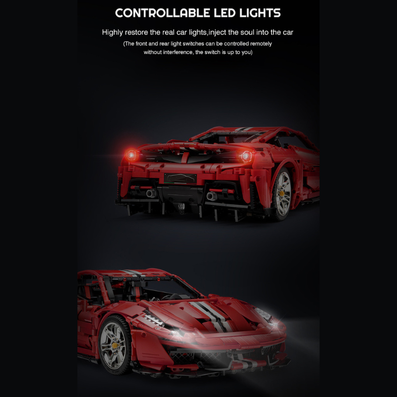 CADA Ferrari Pista 488 Race Car Model Building Kit 1:8 Scale - 3229 Pcs ...