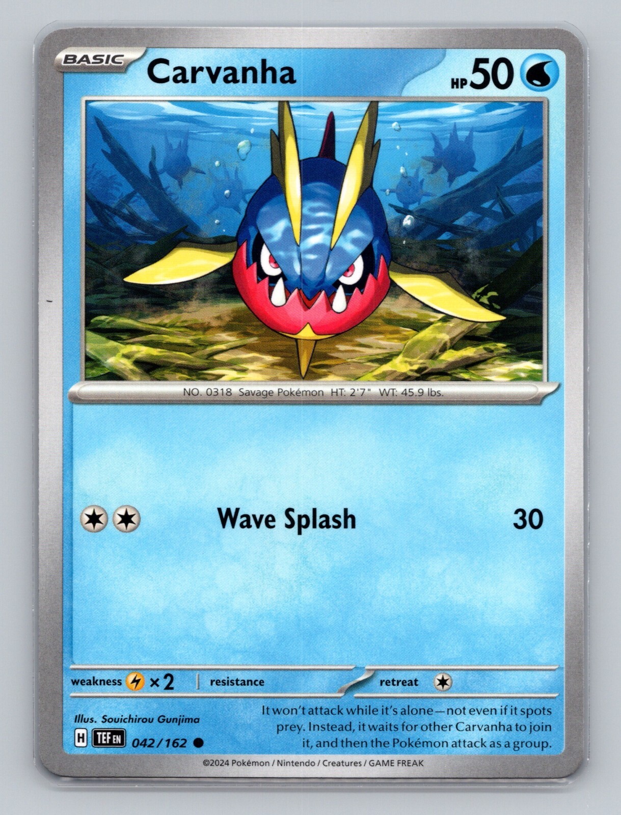 Carvanha 042/162 Temporal Forces Common NM TEF EN Pokemon Card Scarlet ...