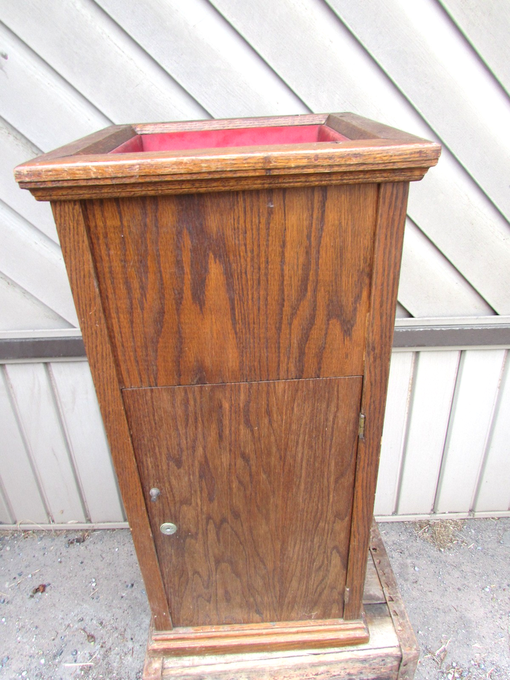 Antique Oak Church Collection / Donation / Offering Box 30"h Johnstown ...