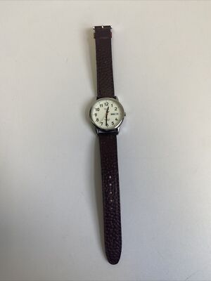Timex Indiglo WR30M Quartz Genuine Brown Leather Watch | eBay