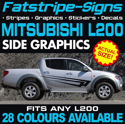 to fit MITSUBISHI L200 GRAPHICS STRIPES DECALS STICKERS BARBARIAN ...
