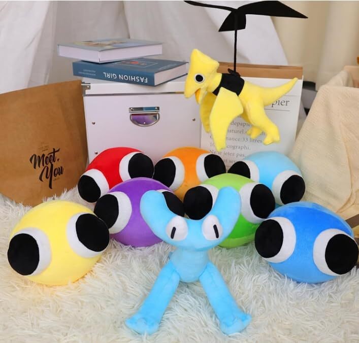 Rainbow Friends Plush Toy, Cyan Plush Toy, Yellow Plush Toy, Yellow ...