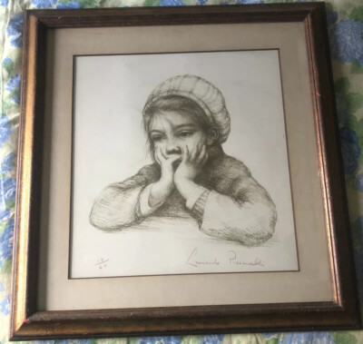 Leonardo Pizzanelli Portrait Of A child original signed numbered ...