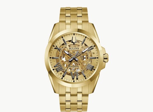 Bulova Sutton Classic Automatic Men's Gold Stainless Steel Watch 97A162 ...
