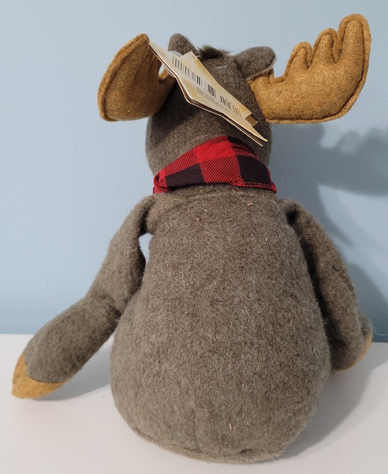 Hallmark 15" Broose The Moose Beanbag Stuffed Plush Animal Red Plaid ...