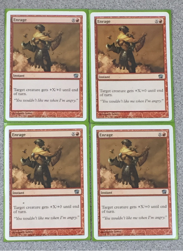 MAGIC THE GATHERING ENRAGE - 4XPLAYSET - 8TH/EIGHTH EDITION - UNCOMMON ...