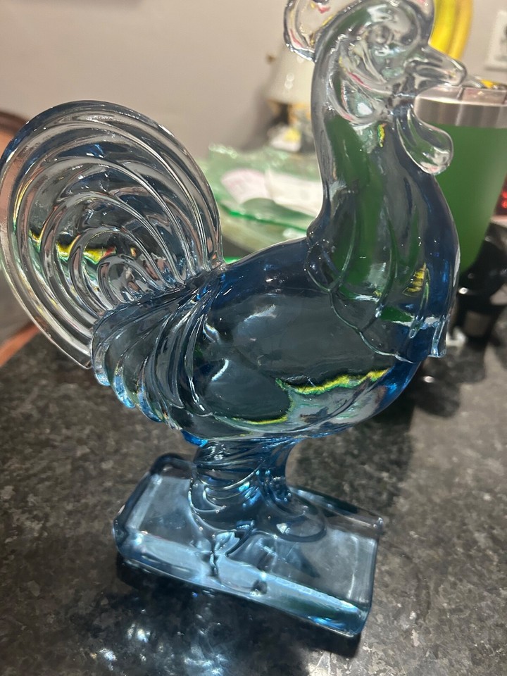 TWO PADEN CITY BLUE BARNYARD ROOSTERS | eBay