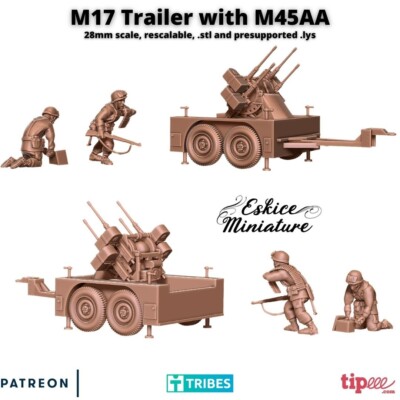 Bolt Action: American M45 Quad-Mount AA Gun in M17 Trailer w/ 2 crew ...