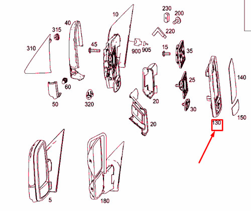 NEW MERCEDES-BENZ SPRINTER 906 FRONT LEFT DOOR MIRROR FRAME A0008130436 ...