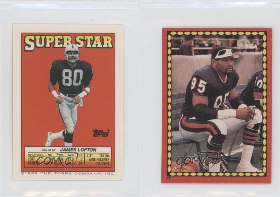 1988 Topps Super Star Sticker Back Cards ( 14) James Lofton Richard ...