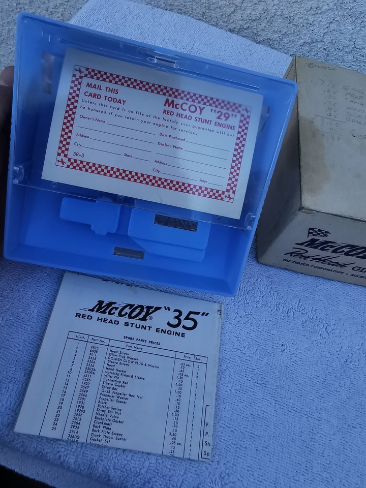Vintage 1950's McCoy 35 Red Head Stunt Model Airplane Engine NEW ...