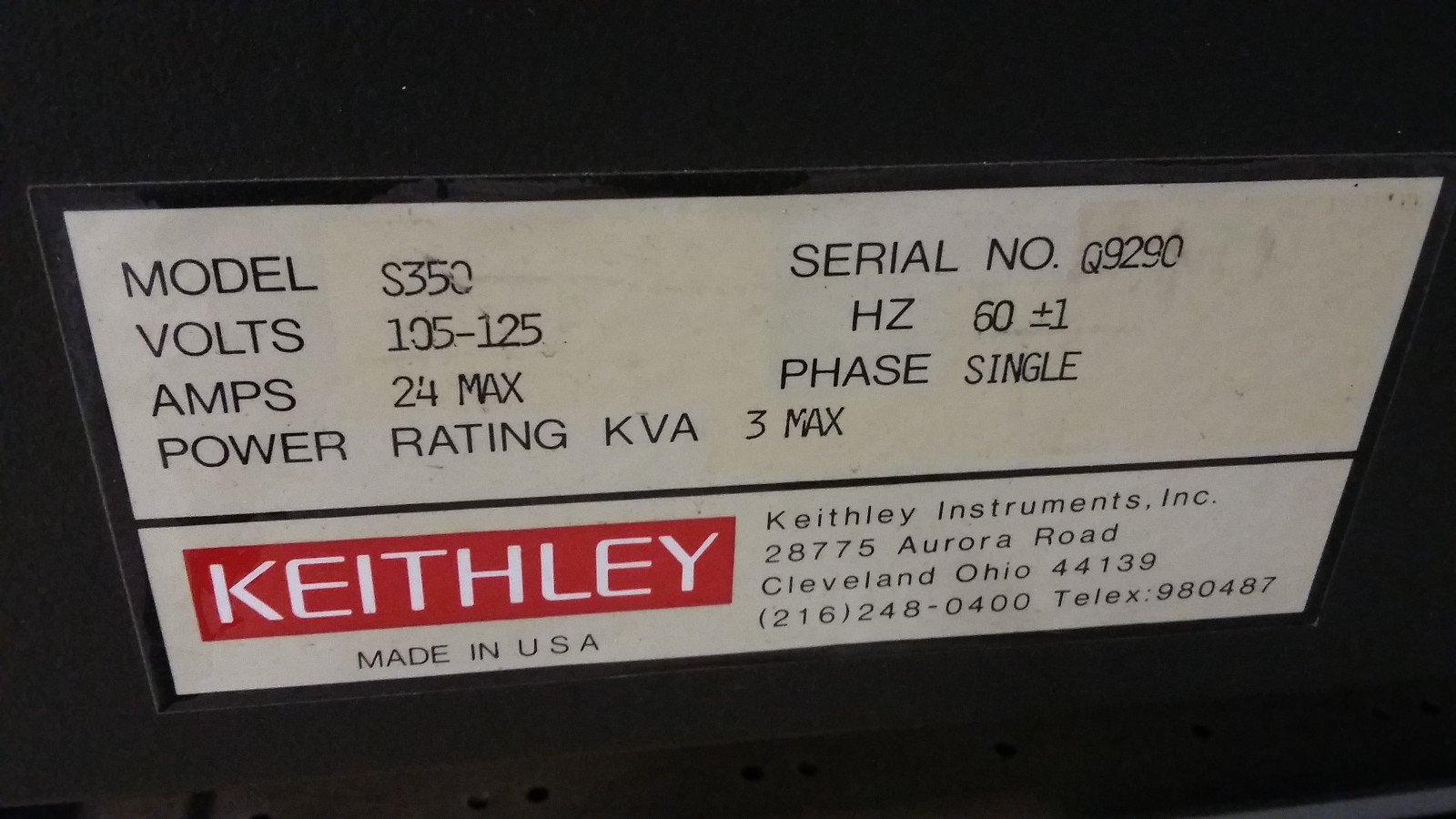 Keithley S350 Parametric Test System S/N Q9290 w/keys | eBay
