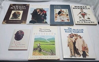 Lot Of 7 NORMAN ROCKWELL BOOKS ~ SONG, STORYBOOK, SCRAP BOOK ...