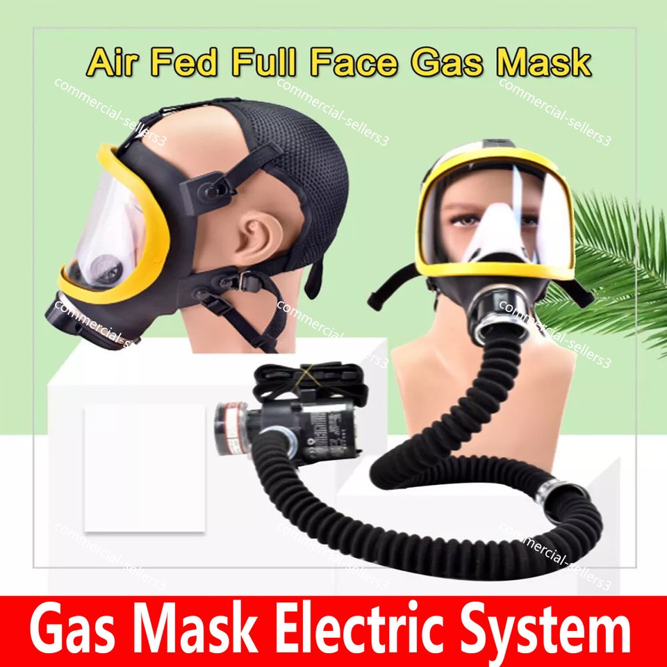 Electric Full Face Gas Mask Painting Spraying Respirator w/Filters for ...