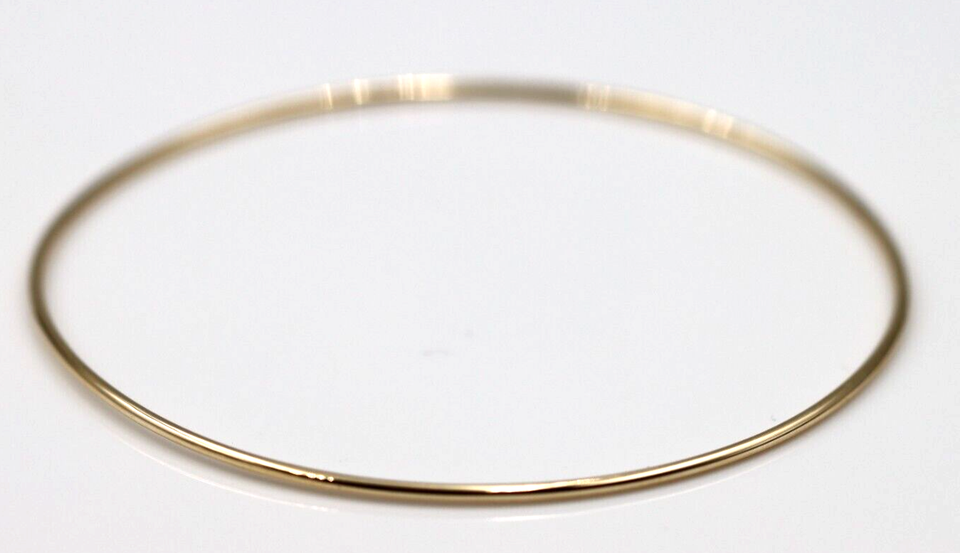 Genuine 9ct 9k Yellow Gold Thin 1.3mm GOLF bangle 65mm inside diameter ...