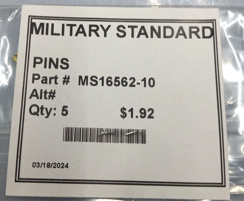 MS P/N MS16562-10 Pins (5/PACK) | eBay