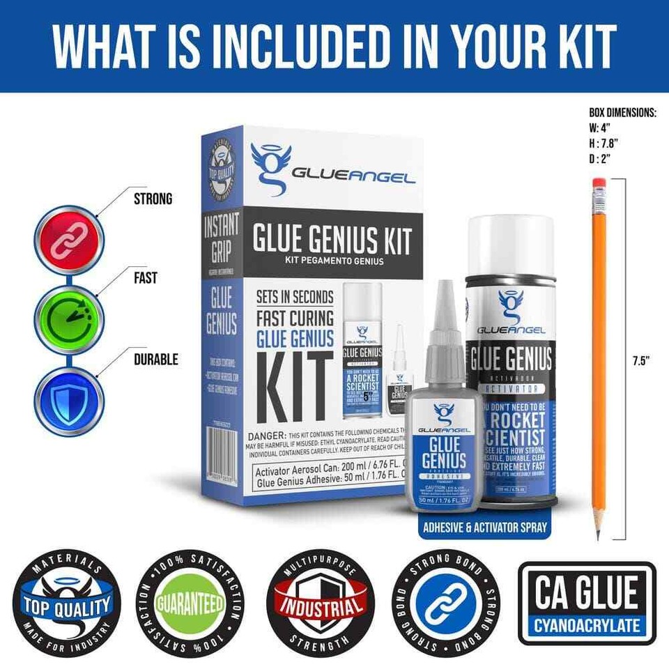 Glue Genius 6.76 Fl. Oz./1.69 Fl. Oz. Super Glue with Activator | eBay