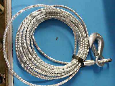 Boat Trailer GALVANIZED Winch Cable 7/32" Thick Steel Braided x 25 ...