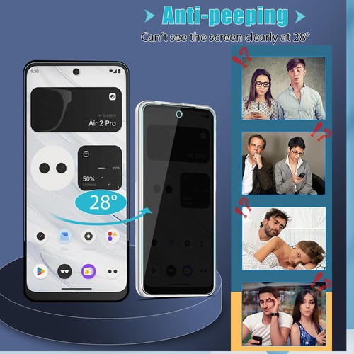 [2-Pack XREAL Beam Pro Privacy Tempered Glass Screen Wireless Phone ...