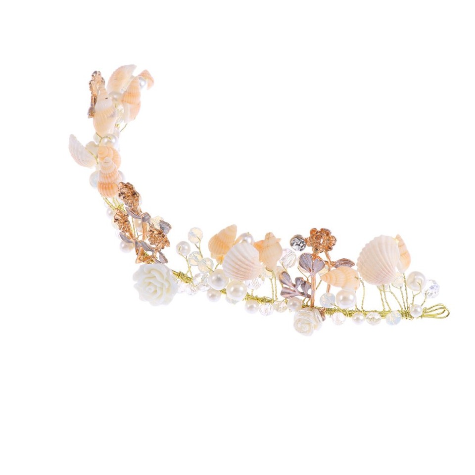 Pearl Shell Conch Alloy Crown Headband Elegant Woman Hair Crown for ...