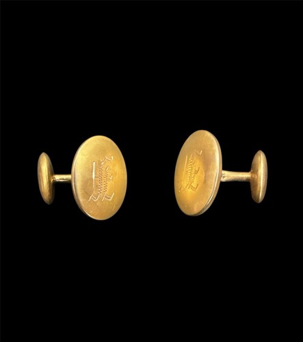 Vintage 10k Solid Gold CUFFLINKS Engraved Initial "E" | eBay
