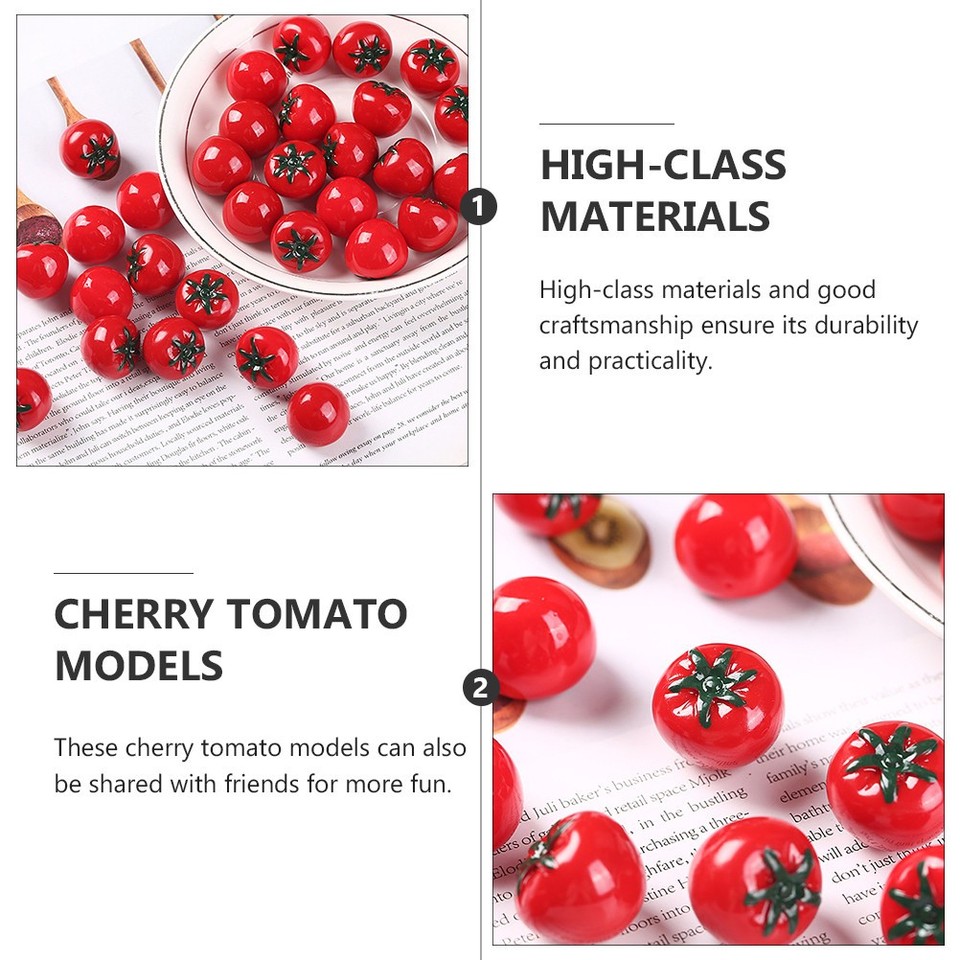 10 Pcs Mini Cherry Tomato Model Minature Tomatoes Small Fake Tomatos ...