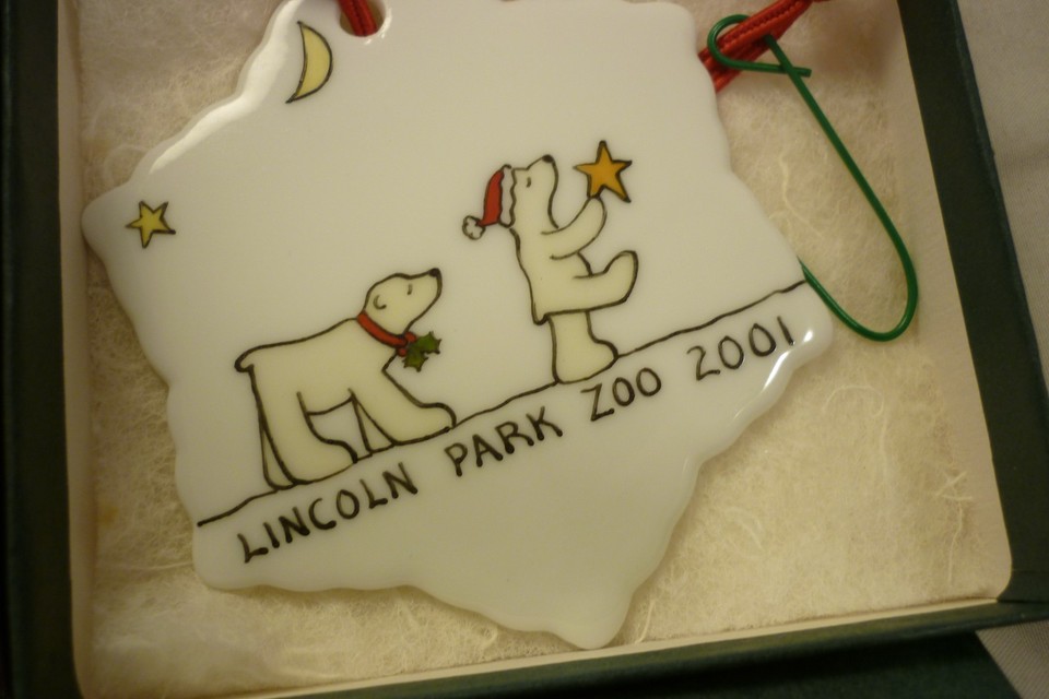 3 LINCOLN PARK ZOO ORNAMENTS HEYN CUBACUB 2001 & GREVY'S ZEBRA BEARS ...