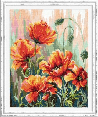 New Magic Needle Cross Stitch Kit Poppies in the morning 40-72 | eBay