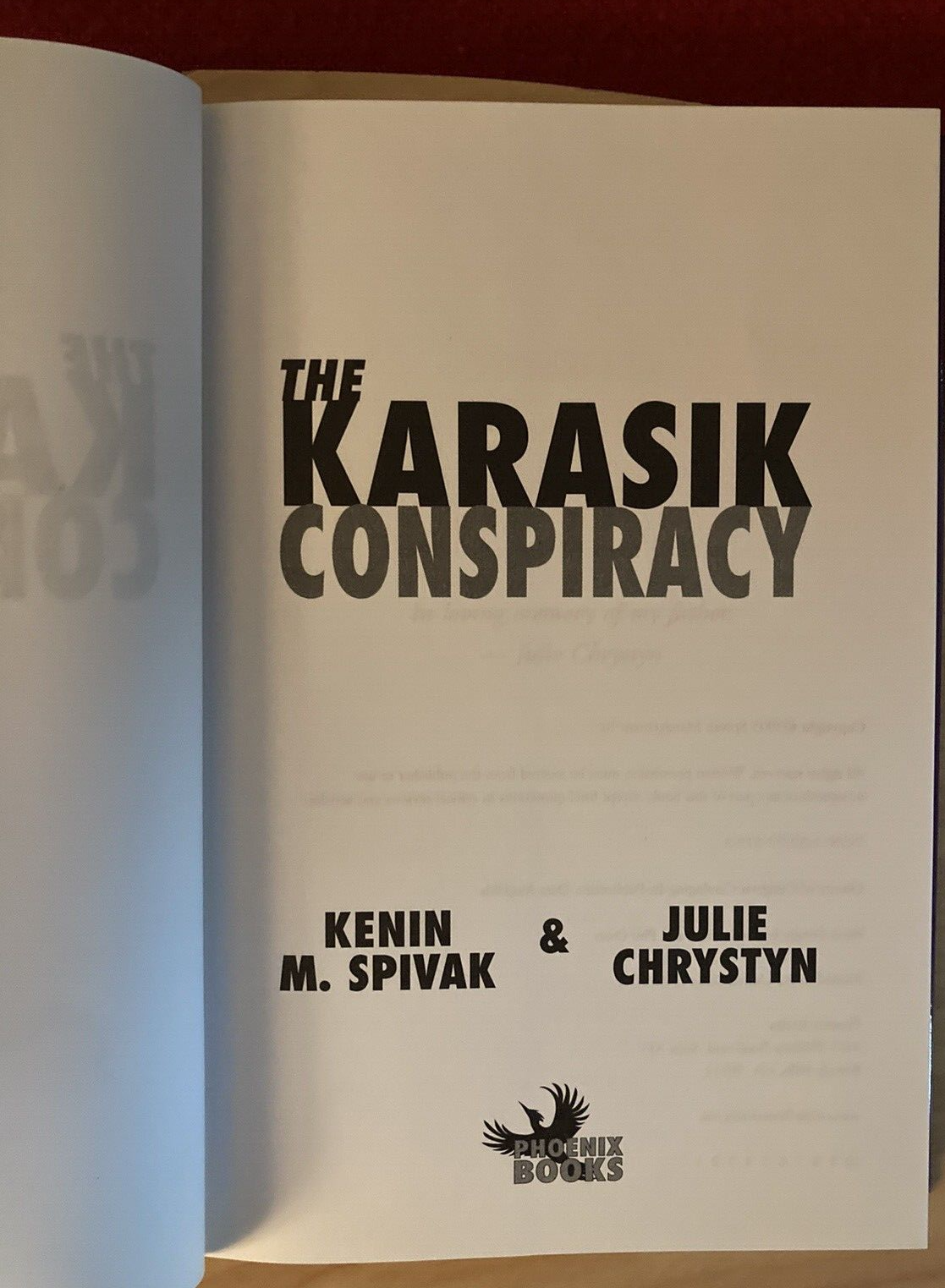 The Karasik Conspiracy by Kenin Spivak & Julie Chrystyn | eBay