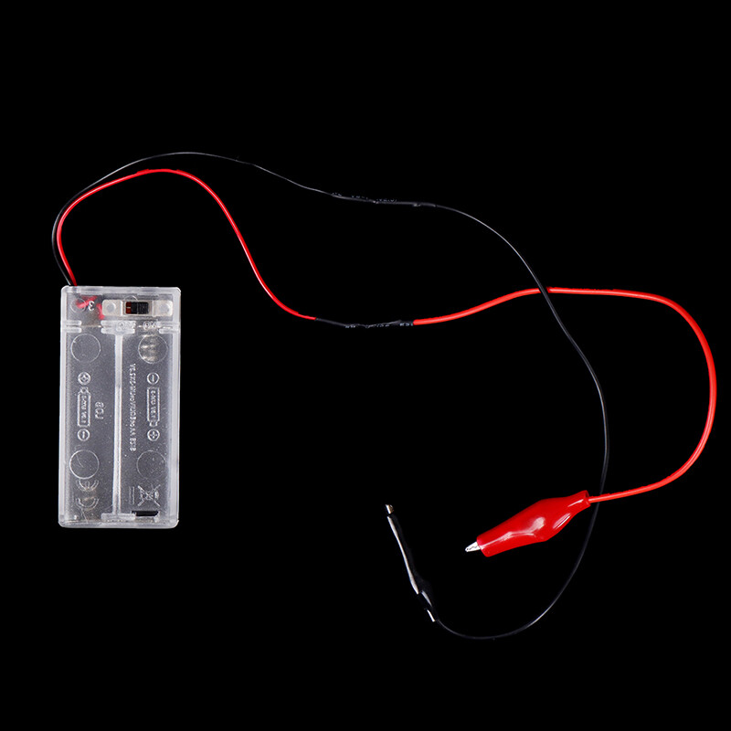 AA Batteries with Alligator Clips Transparent Power Battery Holder with ...