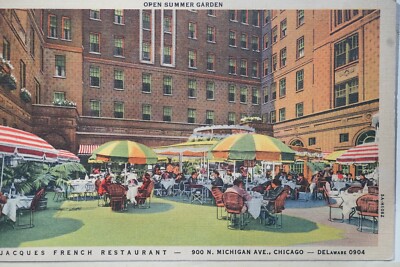 Postcard French Jacques French Open Summer Garden Restaurant Chicago IL ...