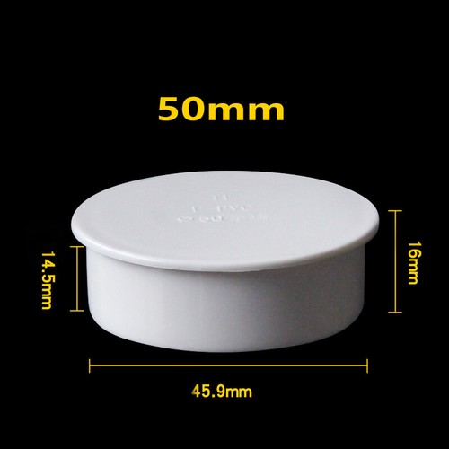 White PVC Blanking Plug Water Drain Pipe Fitting End Cap Stopper 50mm ...
