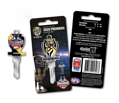 Richmond Premiers 2020 LIMITED EDITION House Key Blank-BACK TO BACK ...