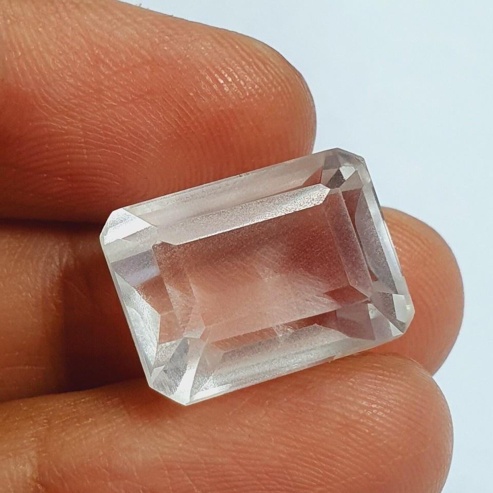 CERTIFIED 18 Ct Natural Ceylon White Sapphire Emerald Shape Loose ...