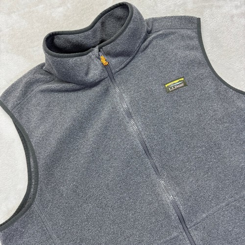 L.L.Bean Fleece Vest Men 2XLT Tall Gray Mountain Classic Fleece Full ...