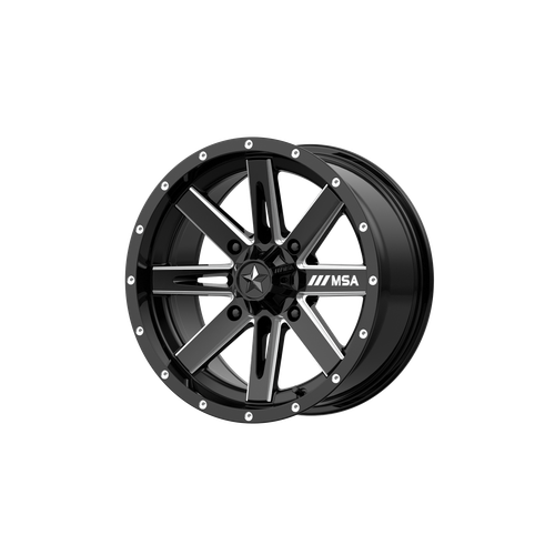 18x7 MSA Offroad M41 Boxer UTV Gloss Black Milled Wheels 4x156 (10mm ...