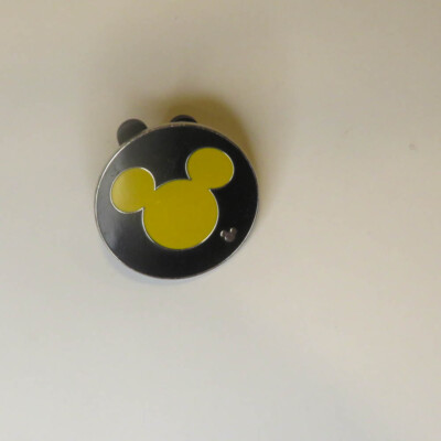 Disney Hidden Mickey Yellow Mickey Ears Icon Black Round Pin | eBay