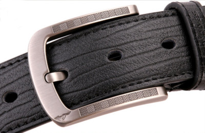 Septwolves Men waist belt genuine cow leather pin lock Buckle black ...
