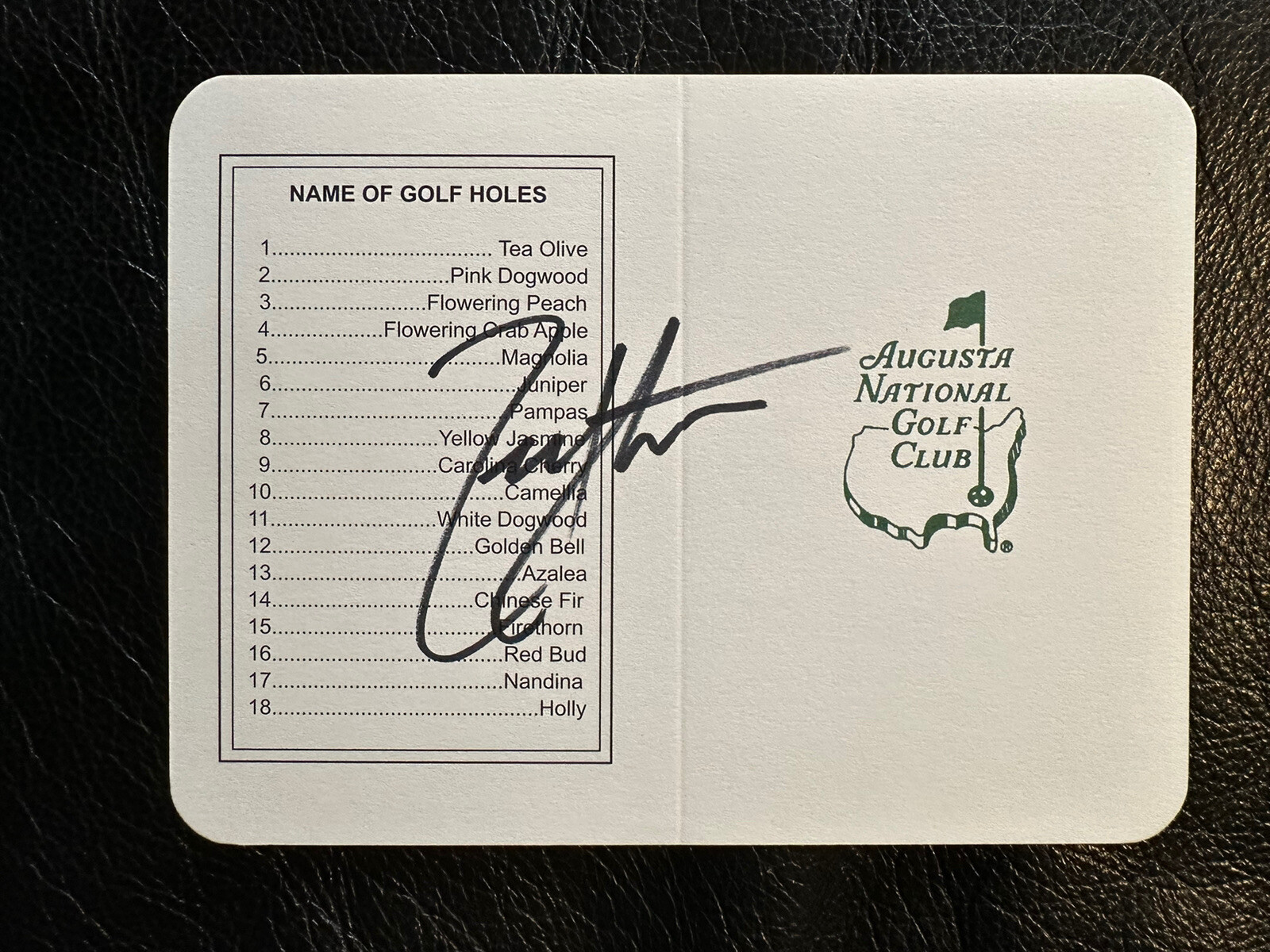 ZACH JOHNSON Signed Autographed Masters Augusta National Scorecard #1 ...