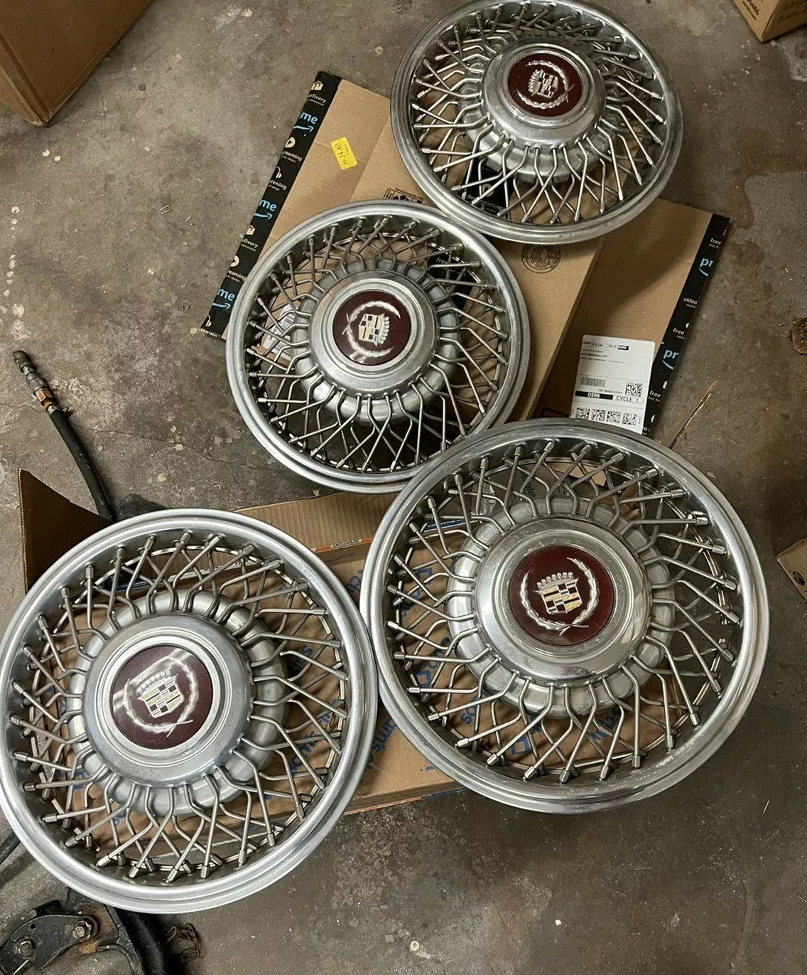 Cadillac Wire Hubcaps set of 4 used 14 inch | eBay
