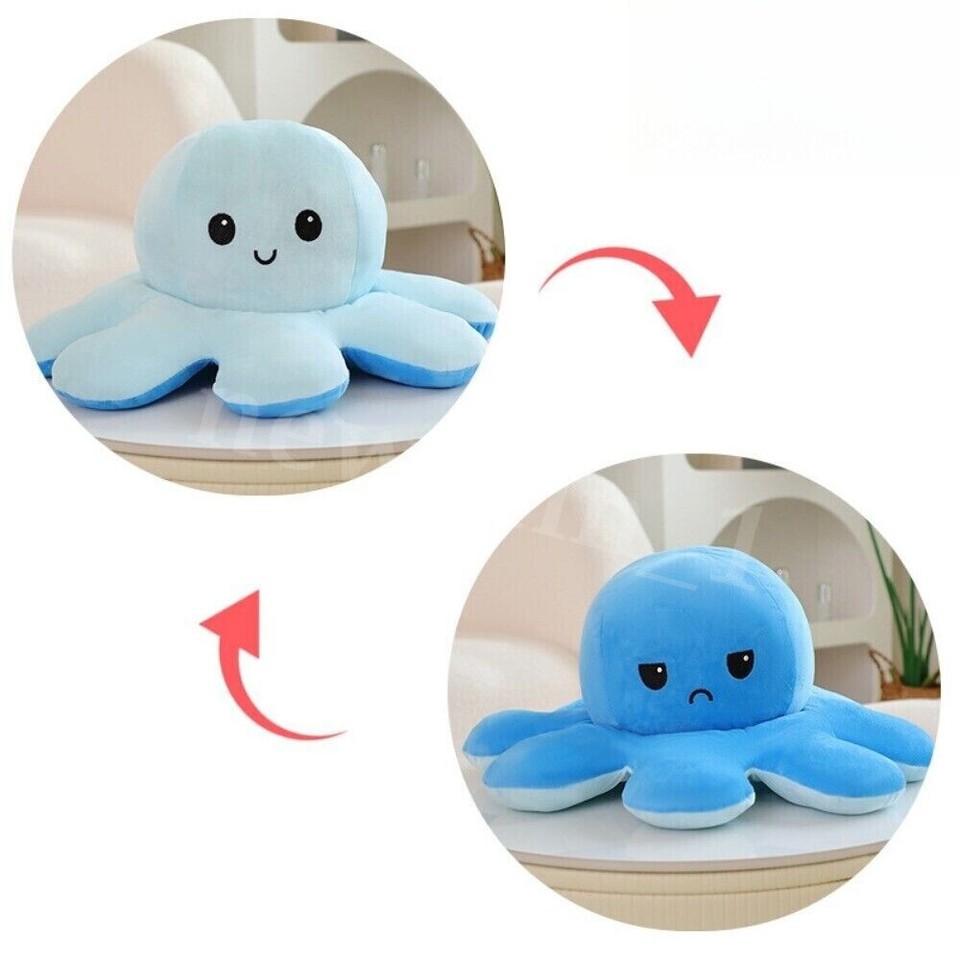 20x10 cm Colors Reversible Octopus Plush Happy and Sad Octopus Stuffed ...
