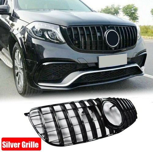Silver Front Grille Grill For Benz X166 GLS550 GLS63 16-19 W/Camera ...